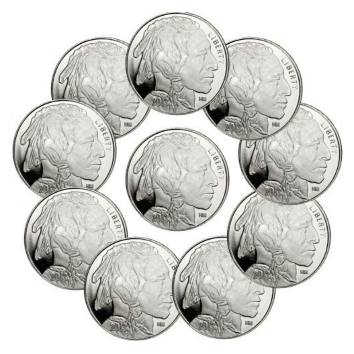 (10) 1 oz. Buffalo Silver Rounds