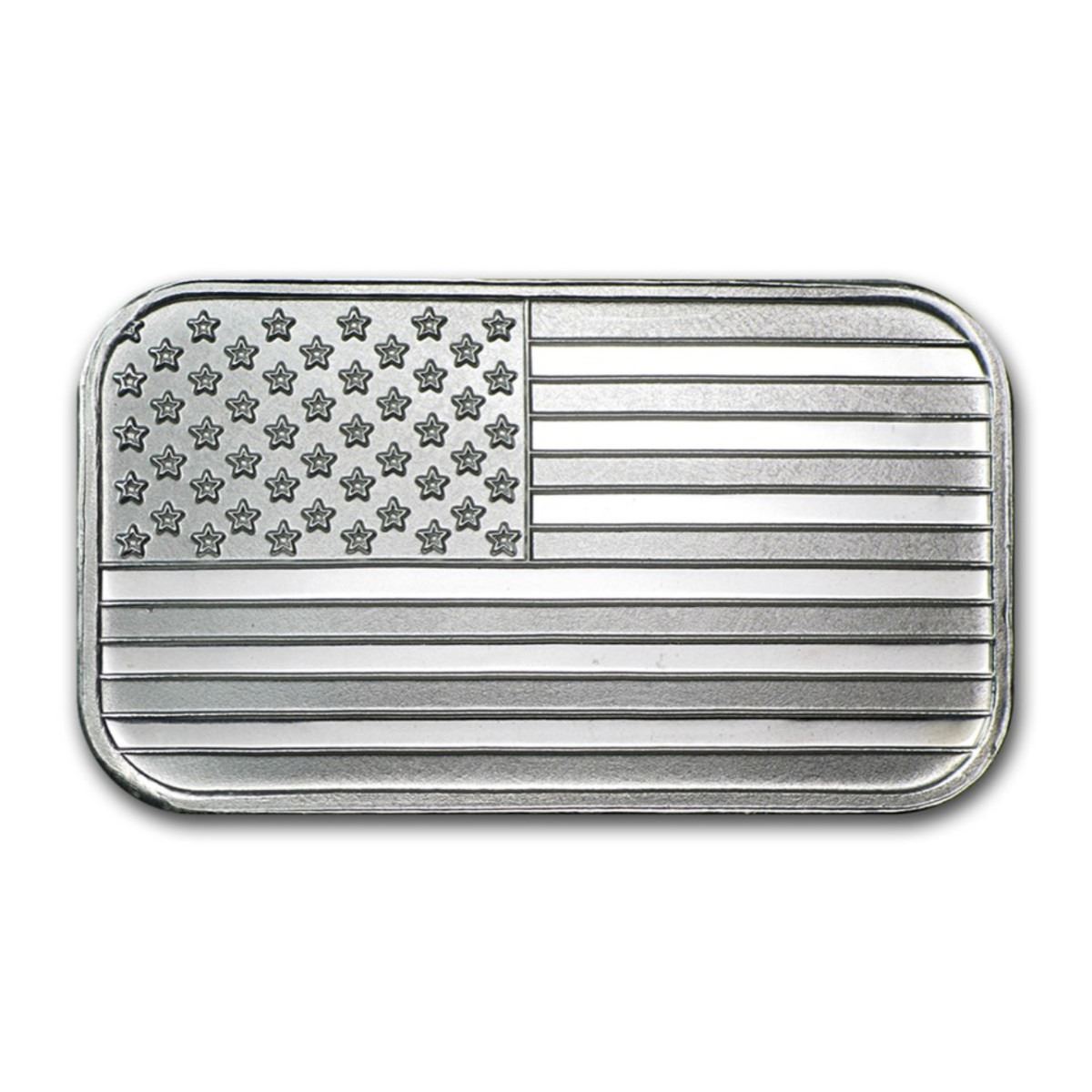 1 oz American Flag Design Silver Bar