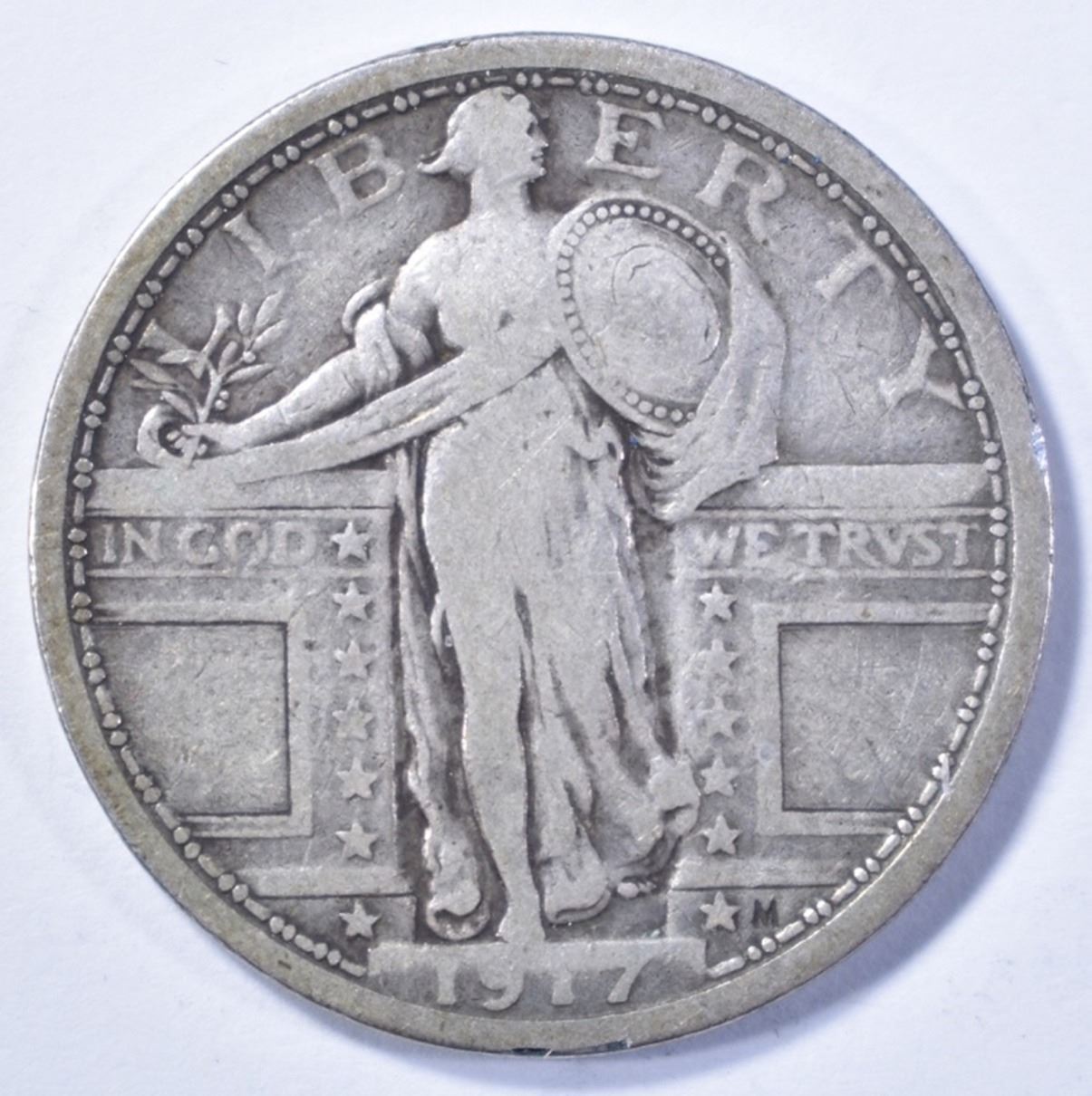 1917 TYPE 1 STANDING LIBERTY QUARTER,