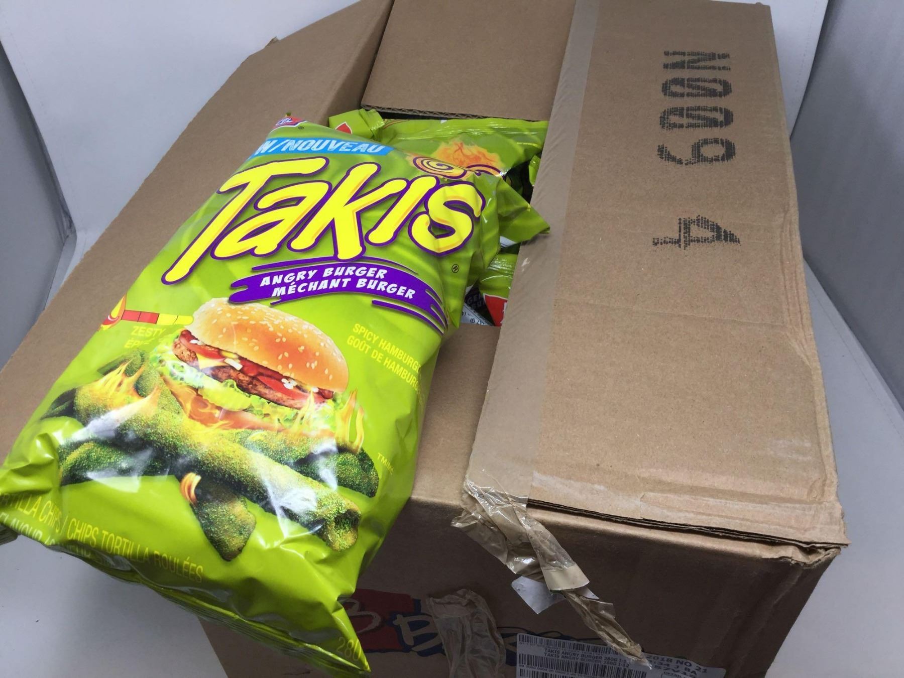 Case of Takis Angry Burger Tortilla Chips (12 x 280g)