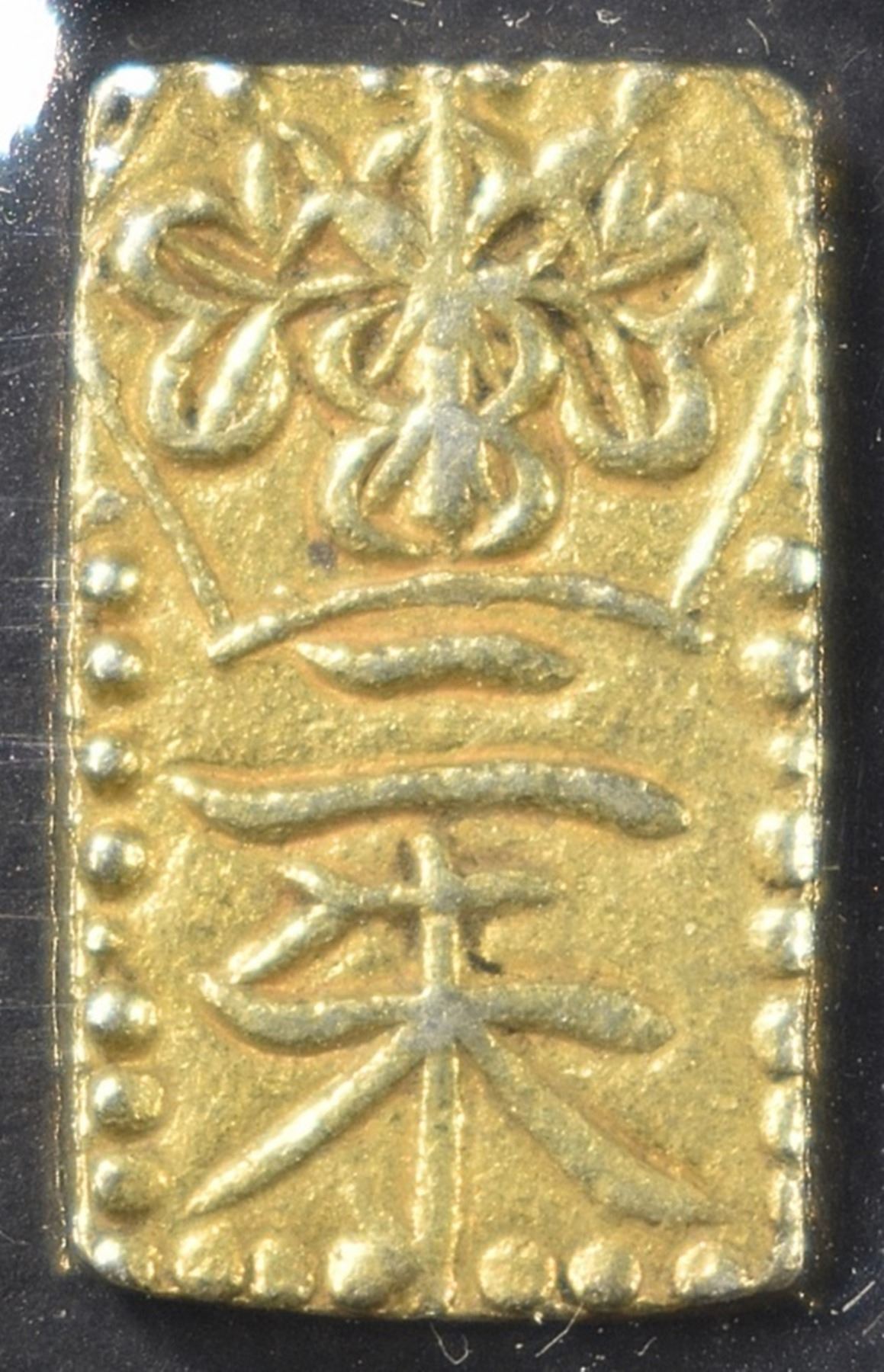1832-1858 GOLD SAMURAI BAR JAPAN AS STRUCK