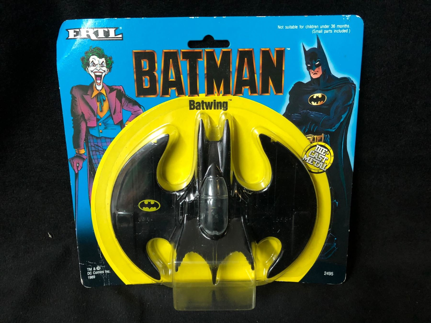 Vintage Ertl 1989 Batman Movie Batwing Batplane Diecast 5-3/4"