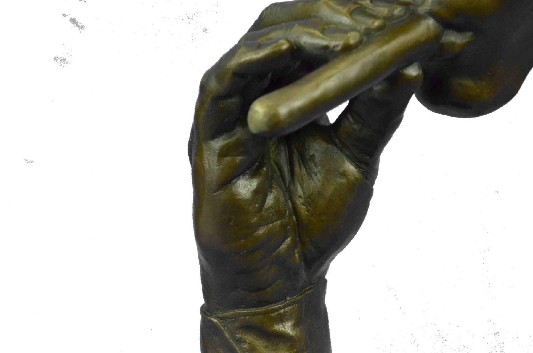 Abstract Bronze Sculpture of Man's Face Smoking Cigar 15" x 8"