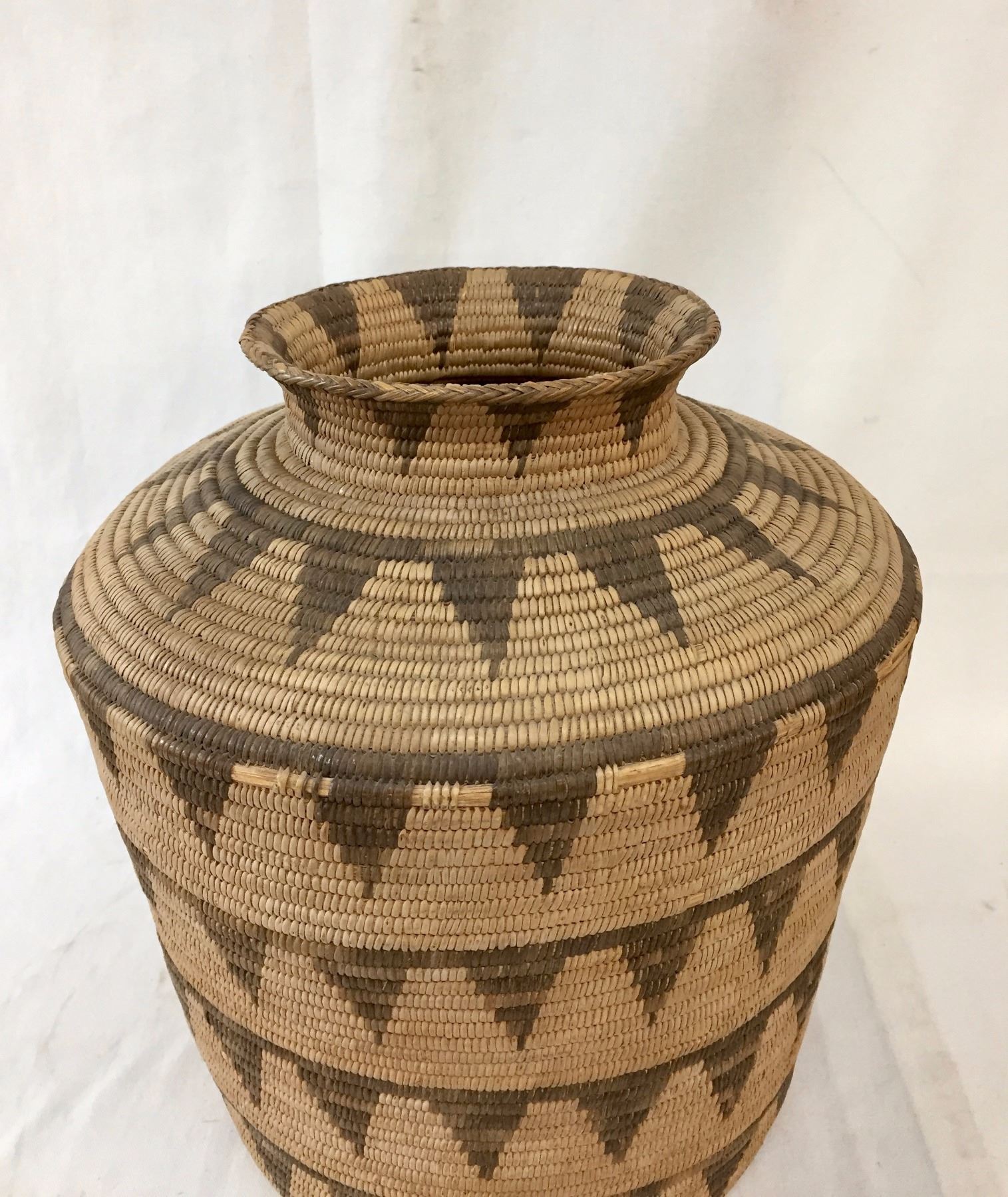 Large Antique Pima Olla Basket