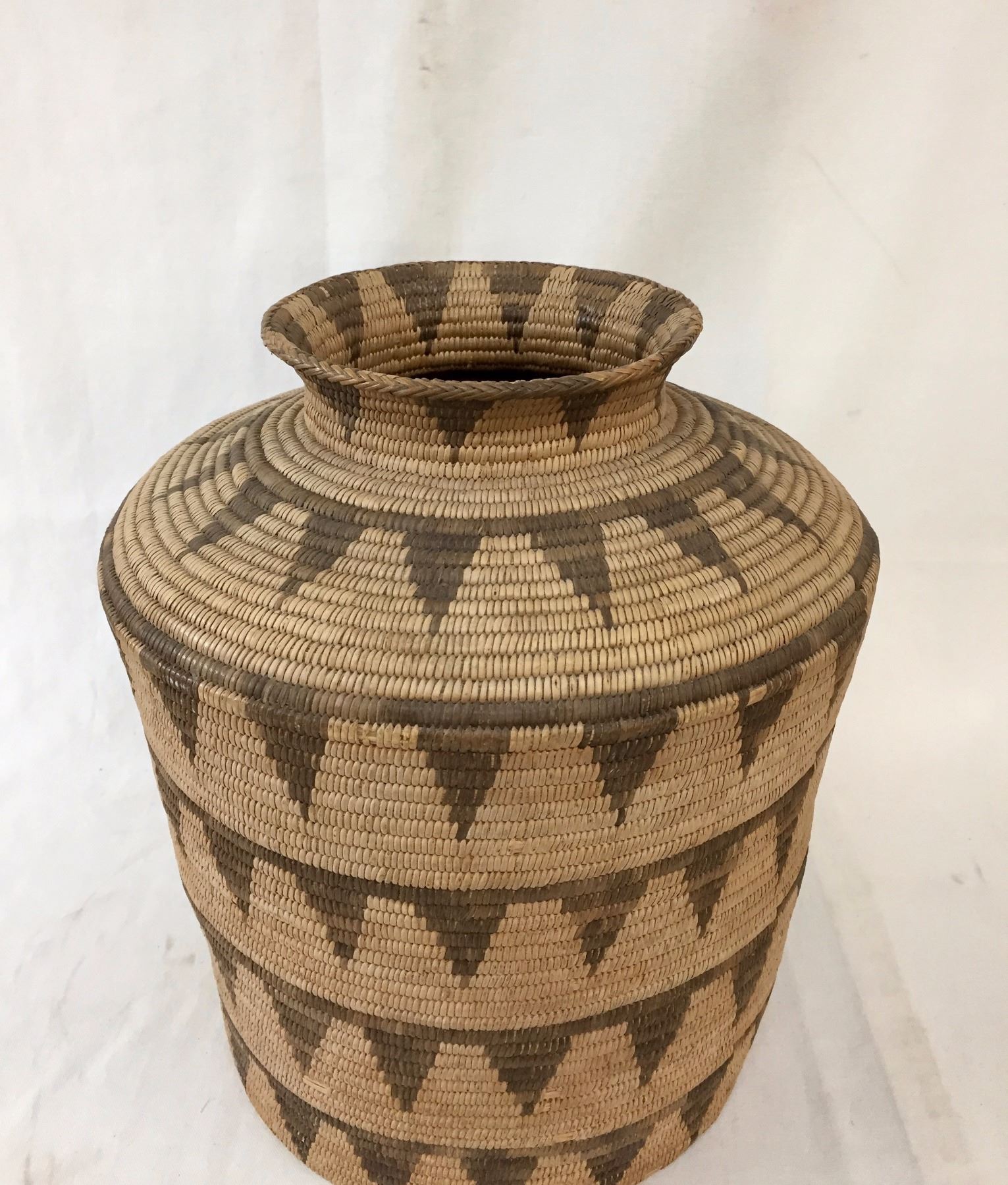Large Antique Pima Olla Basket