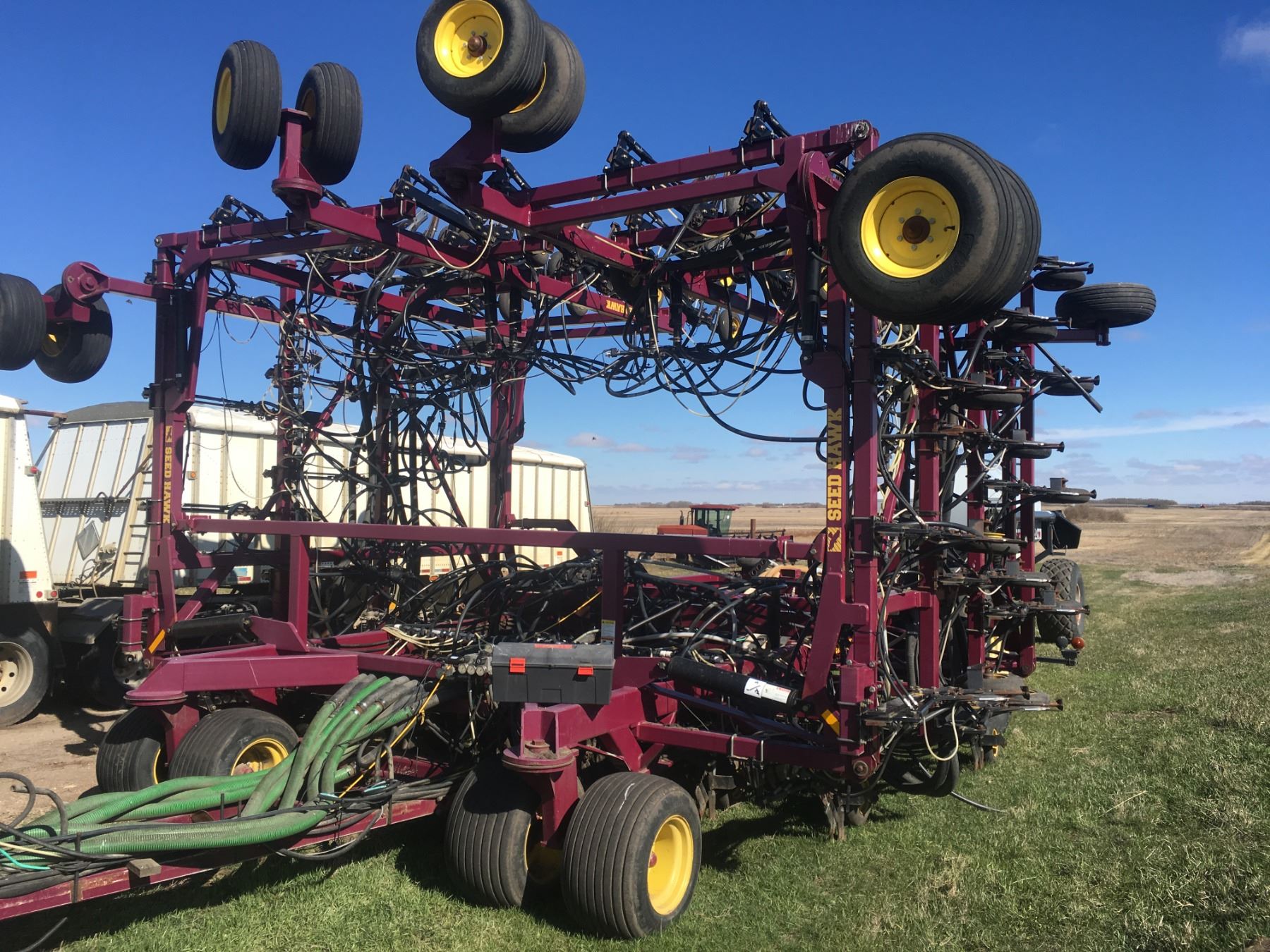 Seed Hawk Air Seeder with 787 JD Cart, Flexi Coil 2320 Fertilizer cart