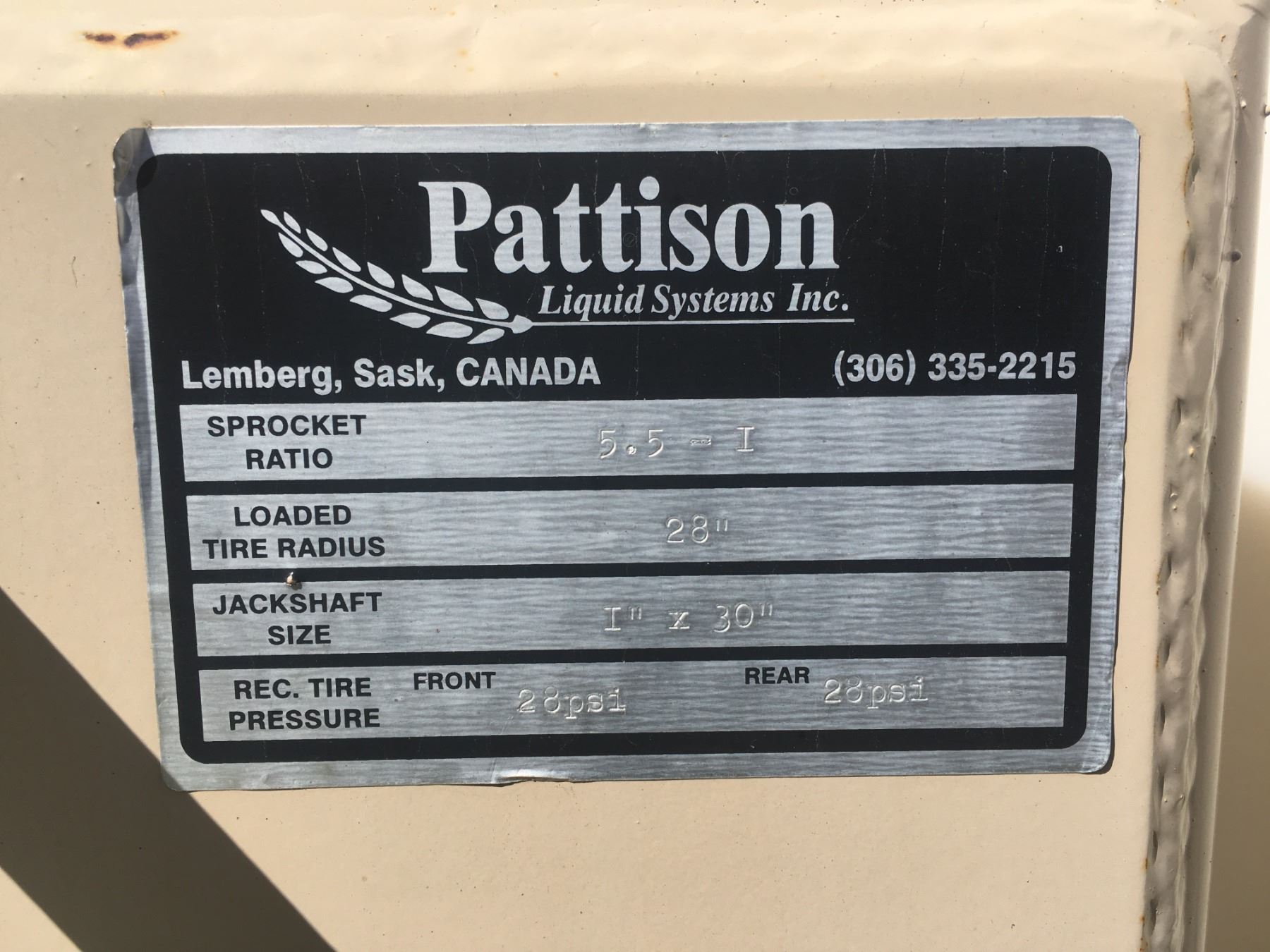 Pattison FB2100 Liquid Cart, VIN FB09210009