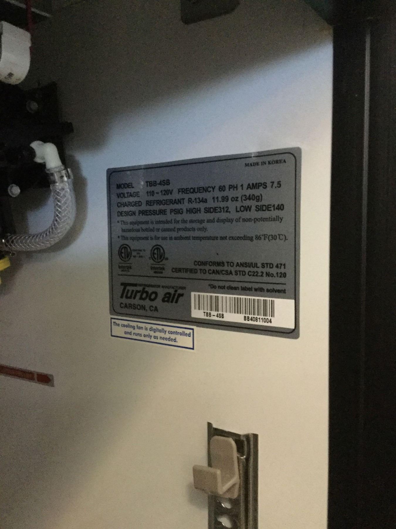 Turbo Air Back Bar Cooler Tap Beer Dispenser 90" x 27" Model: TBB-4SB