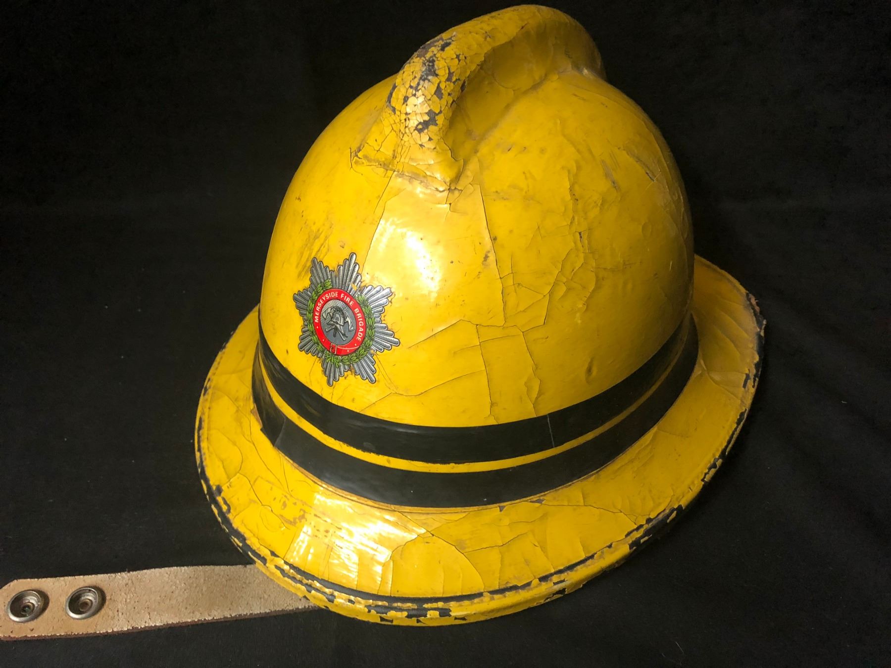 Vintage Collectible Liverpool Merseyside Fire Brigade Helmet