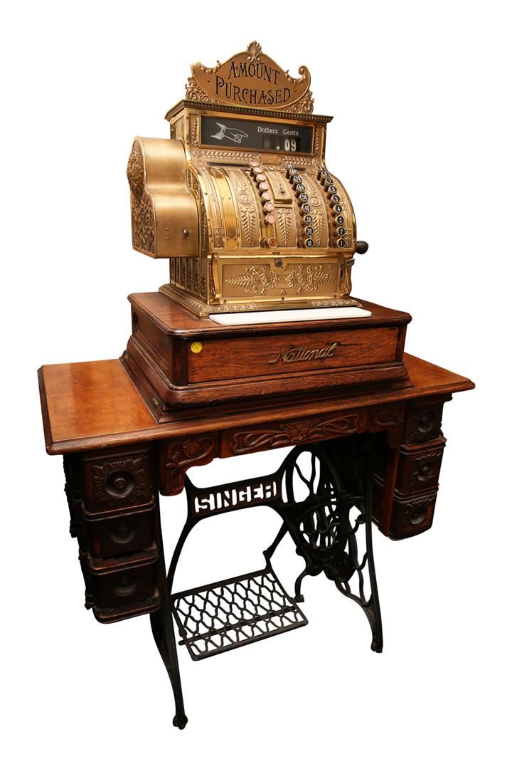Vintage Brass Cash Register