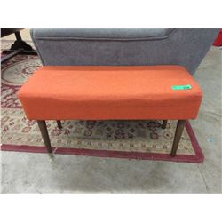 Small Orange Fabric Upholstered Bench