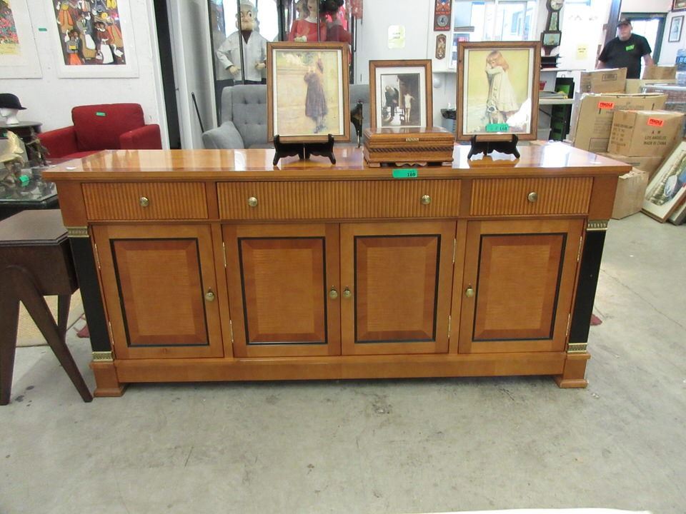 Six Foot Satin Walnut Sideboard