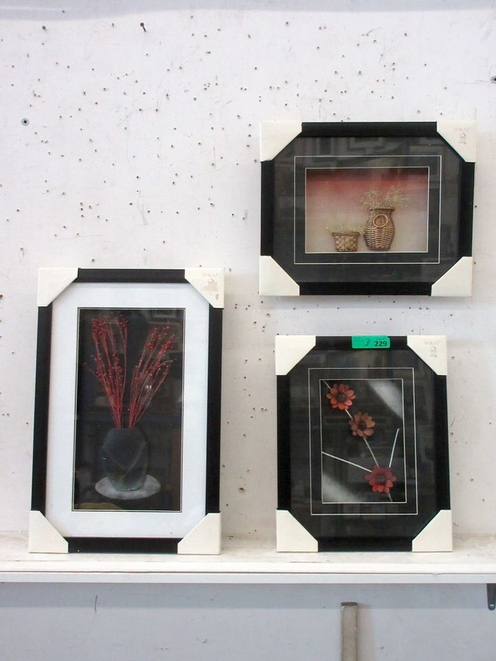 3 New Shadow Box Framed Wall Art