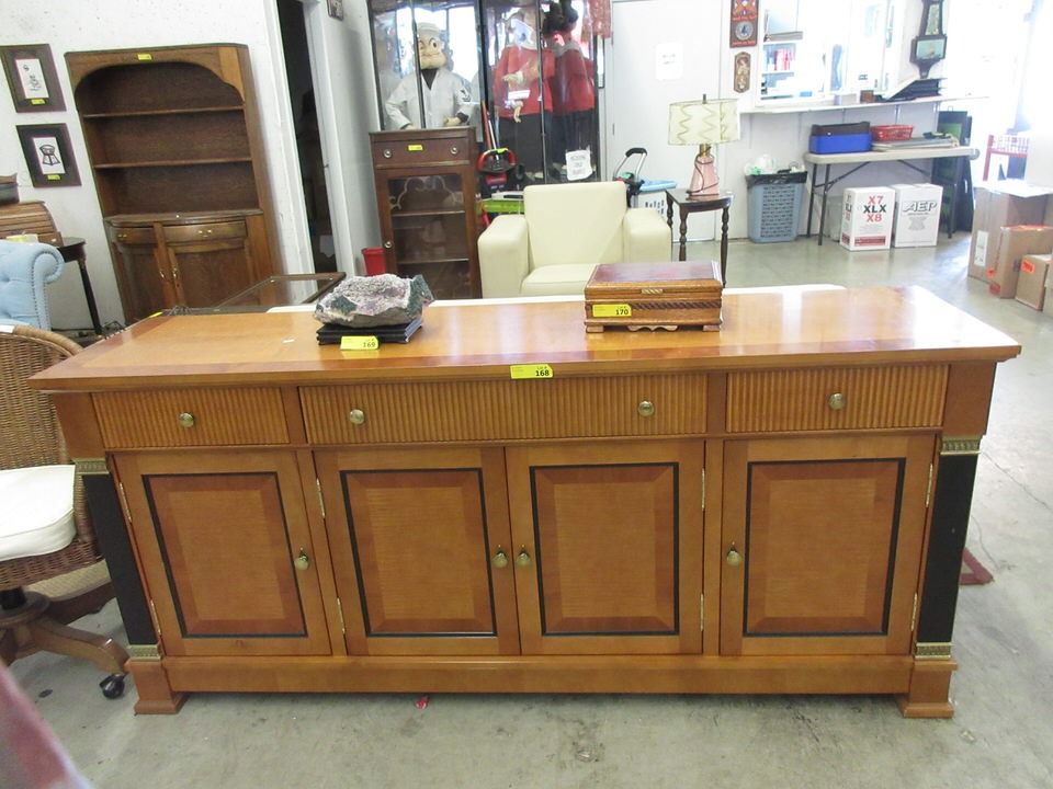 Six Foot Satin Walnut Sideboard