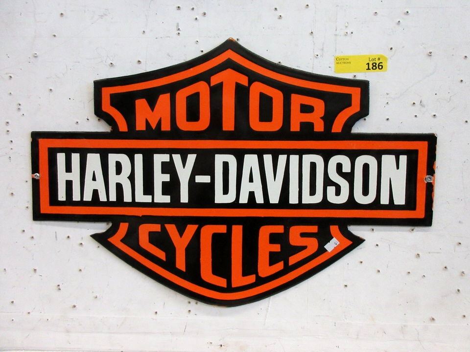 Enameled Steel Harley Davidson Sign