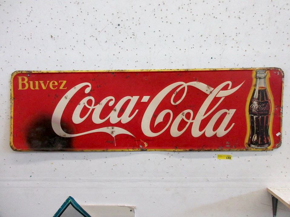 Vintage Steel French Canadian Coca-Cola Sign