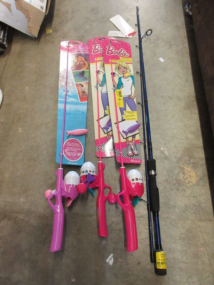 1 Scout & 3 Barbie Fishing Rods - Store Returns