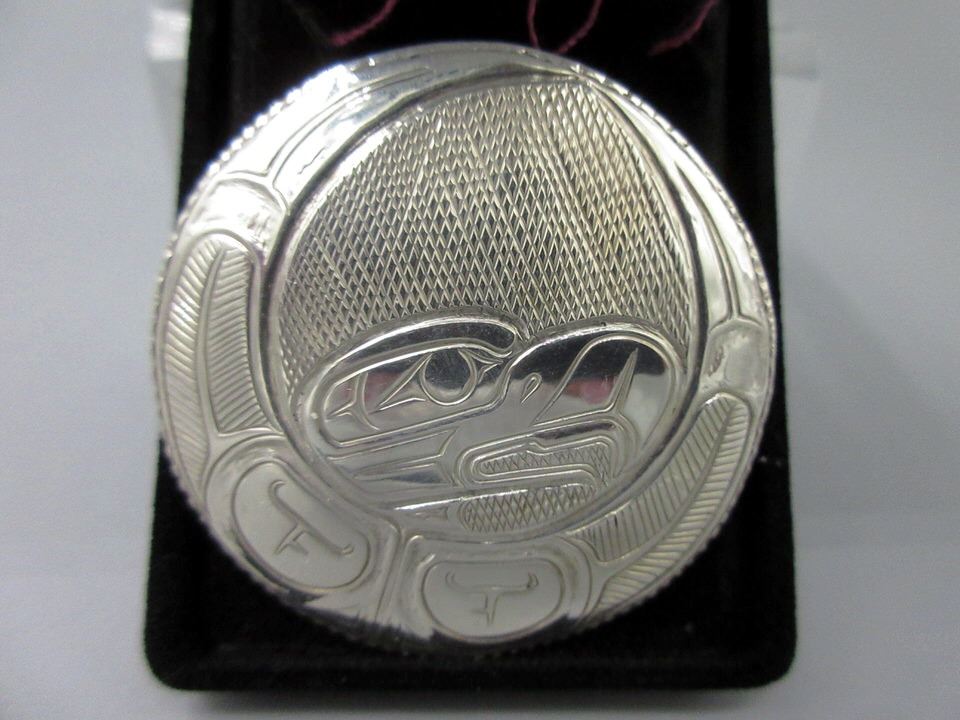 .925 Silver First Nations Signed Eagle Pendant