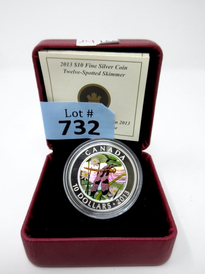 Canadian .9999 Fine Silver Coloured Dragonfly Coin