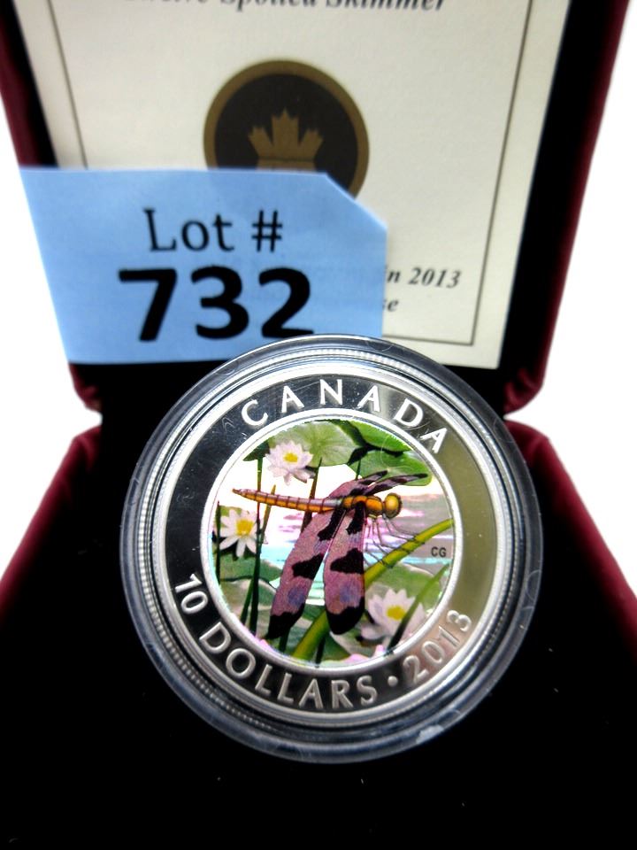 Canadian .9999 Fine Silver Coloured Dragonfly Coin