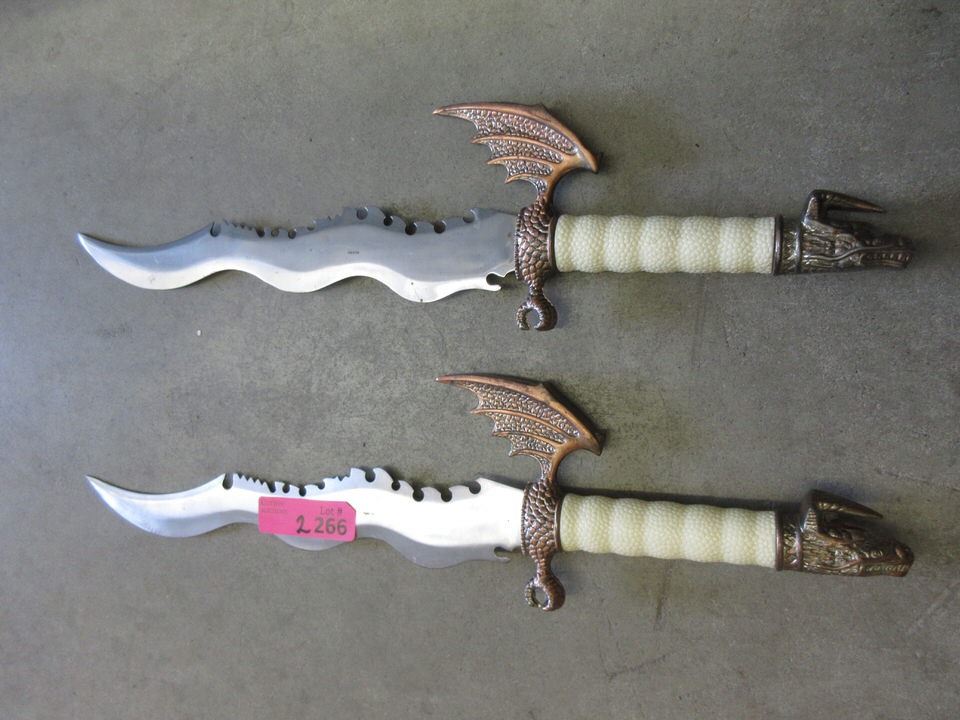 Pair of Dragon Hilt Fantasy Knives