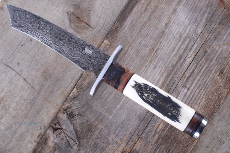 M.T. Knives Bozeman Indian Chief & Damascus Tanto