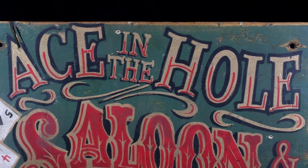 Hand Painted Folk Art Gambling Room Sign
