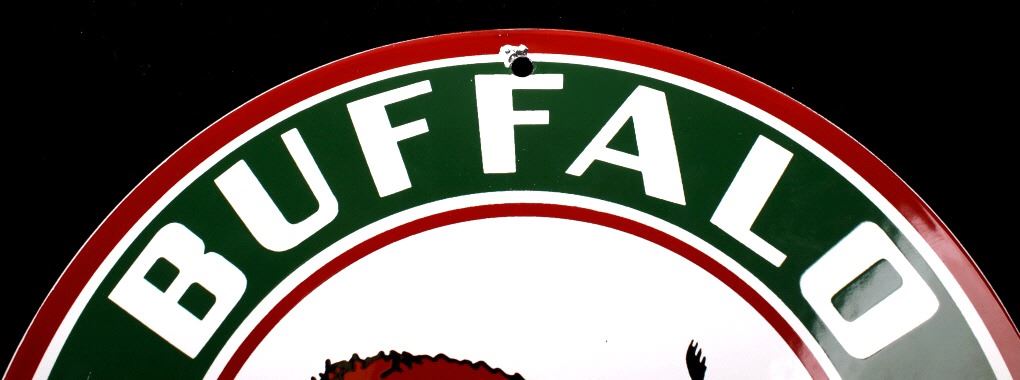 Buffalo Gasoline Porcelain Gas Station Pump Sign