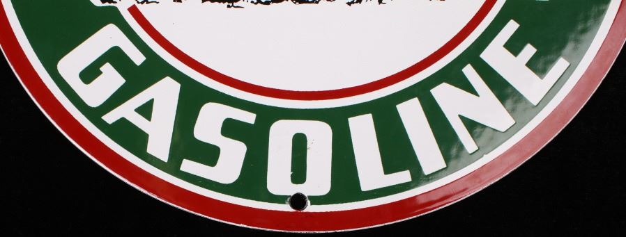 Buffalo Gasoline Porcelain Gas Station Pump Sign