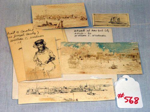 LOT 5 DRAWINGS BY WILLIAM C WADMAN C1832, LARGEST