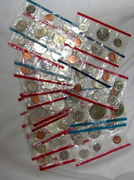 U.S. MINT CELLO PACKS; 1968, 1972, 1975, 1990