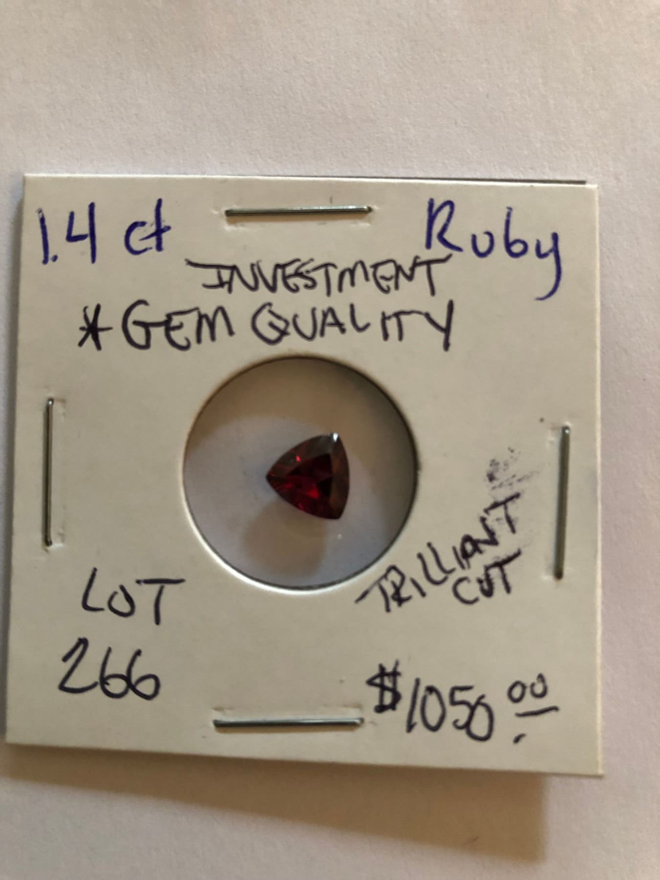 Rare 1.40 Carat RUBY Investment *GEM QUALITY* Trilliant Cut