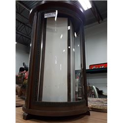 WOOD AND GLASS REVOLVING DISPLAY CABINET