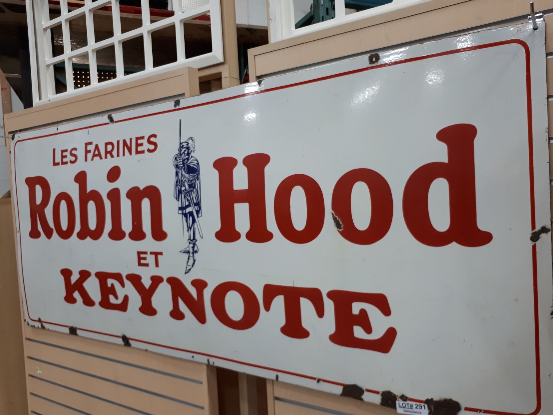 PORCELAINE ROBIN HOOD FLOUR SIGN
