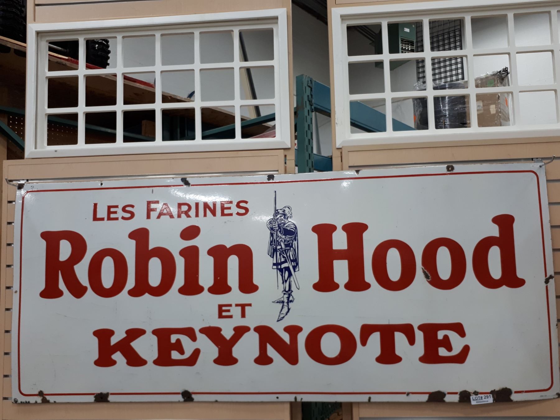PORCELAINE ROBIN HOOD FLOUR SIGN