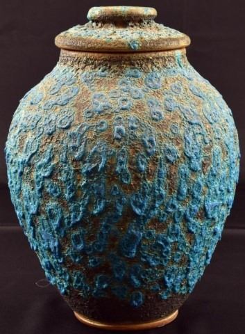 Harding Black Pottery Jar Volcanic Lava Glaze