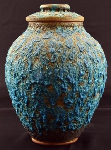 Harding Black Pottery Jar Volcanic Lava Glaze