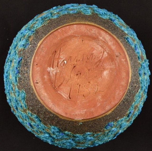 Harding Black Pottery Jar Volcanic Lava Glaze