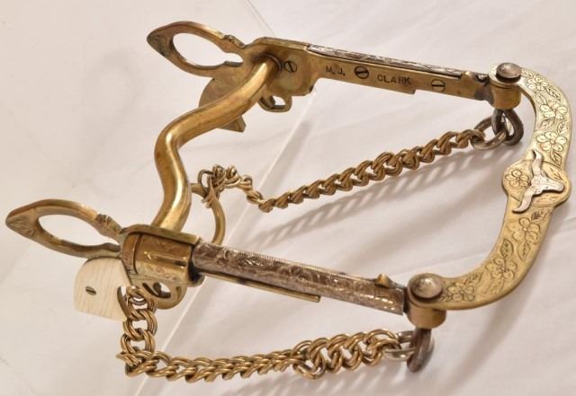 Engraved & Ivory Pistol Horse Bit MJ Clark Wyoming