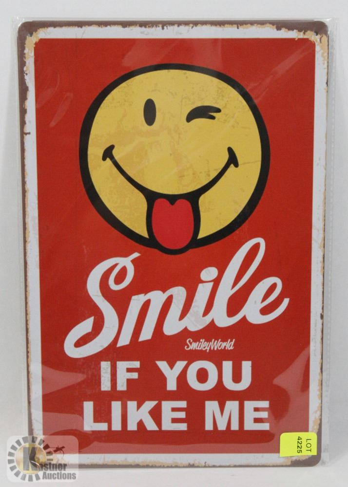 NEW! 8" X 12" SMILE METAL SIGN