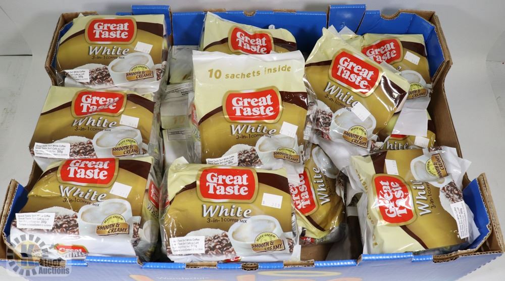 LARGE BOX OF GREAT TASTE WHITE 3-IN-1 COFFEE MIX