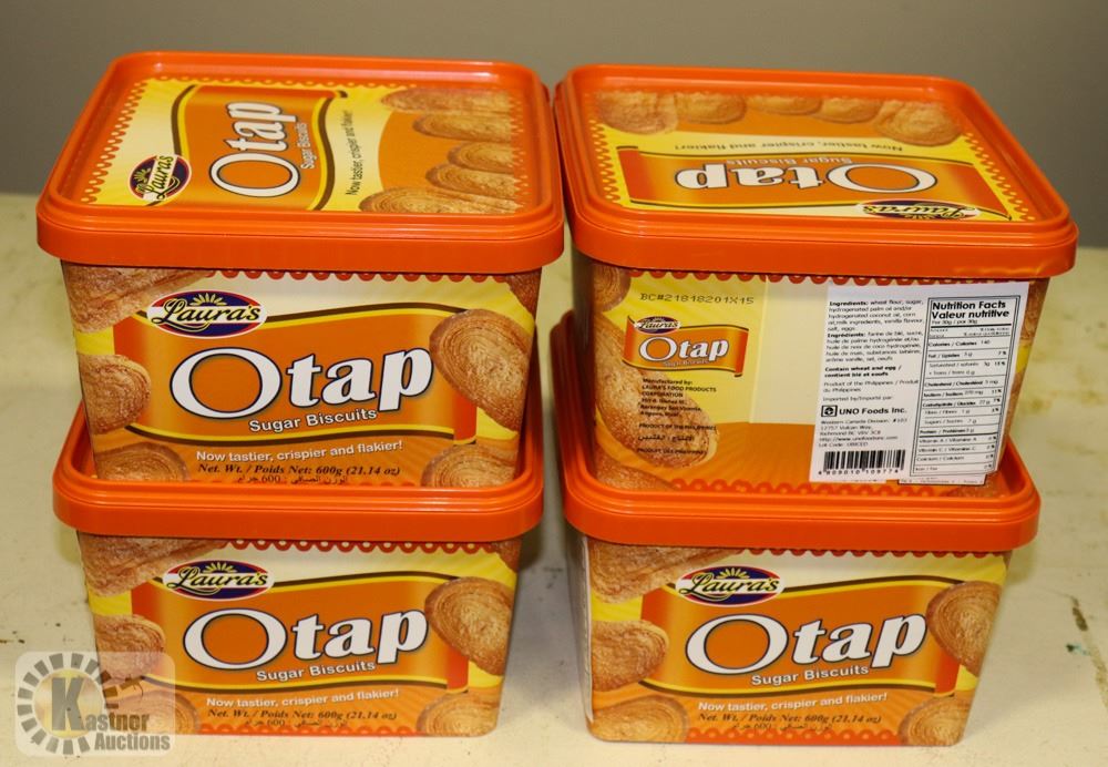 LOT OF 4 OTAP SUGAR BISCUITS, AS THEY COME IN