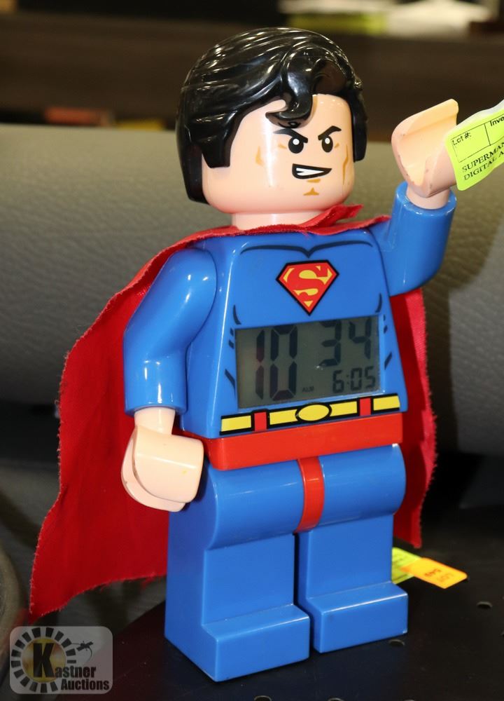 SUPERMAN DC LEGO SUPERHERO DIGITAL ALARM CLOCK