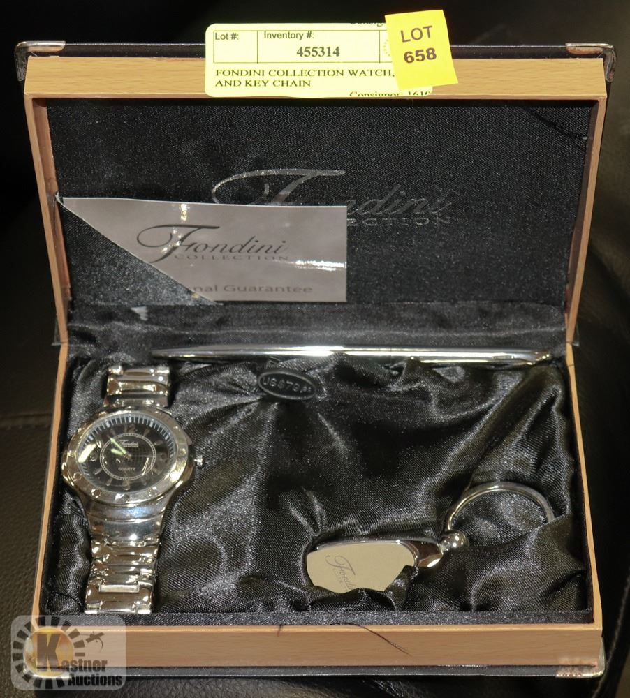 FONDINI COLLECTION WATCH, PEN AND KEY CHAIN
