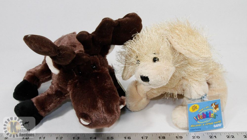 WEBKINZ MOOSE PLUSH (HM375) WITH GOLDEN RETRIEVER