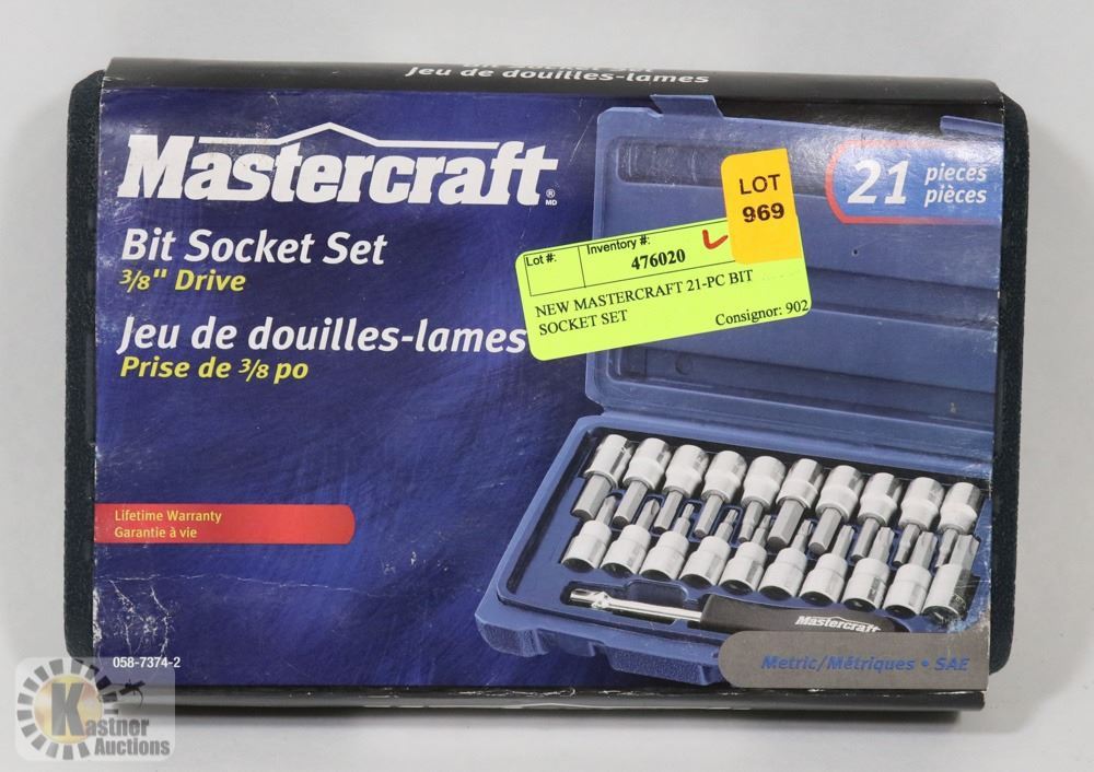 NEW MASTERCRAFT 21-PC BIT SOCKET SET