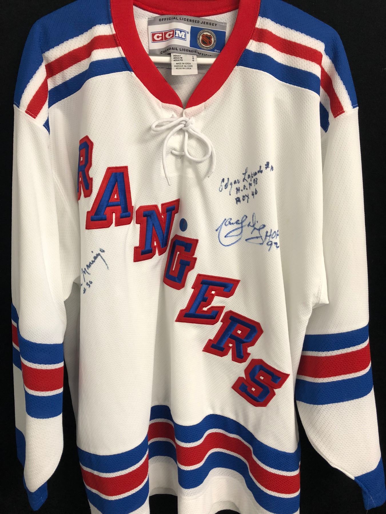 NEW YORK RANGERS AUTOGRAPHED JERSEY (MARCEL DIONNE/ EDGAR LAPRADE ...