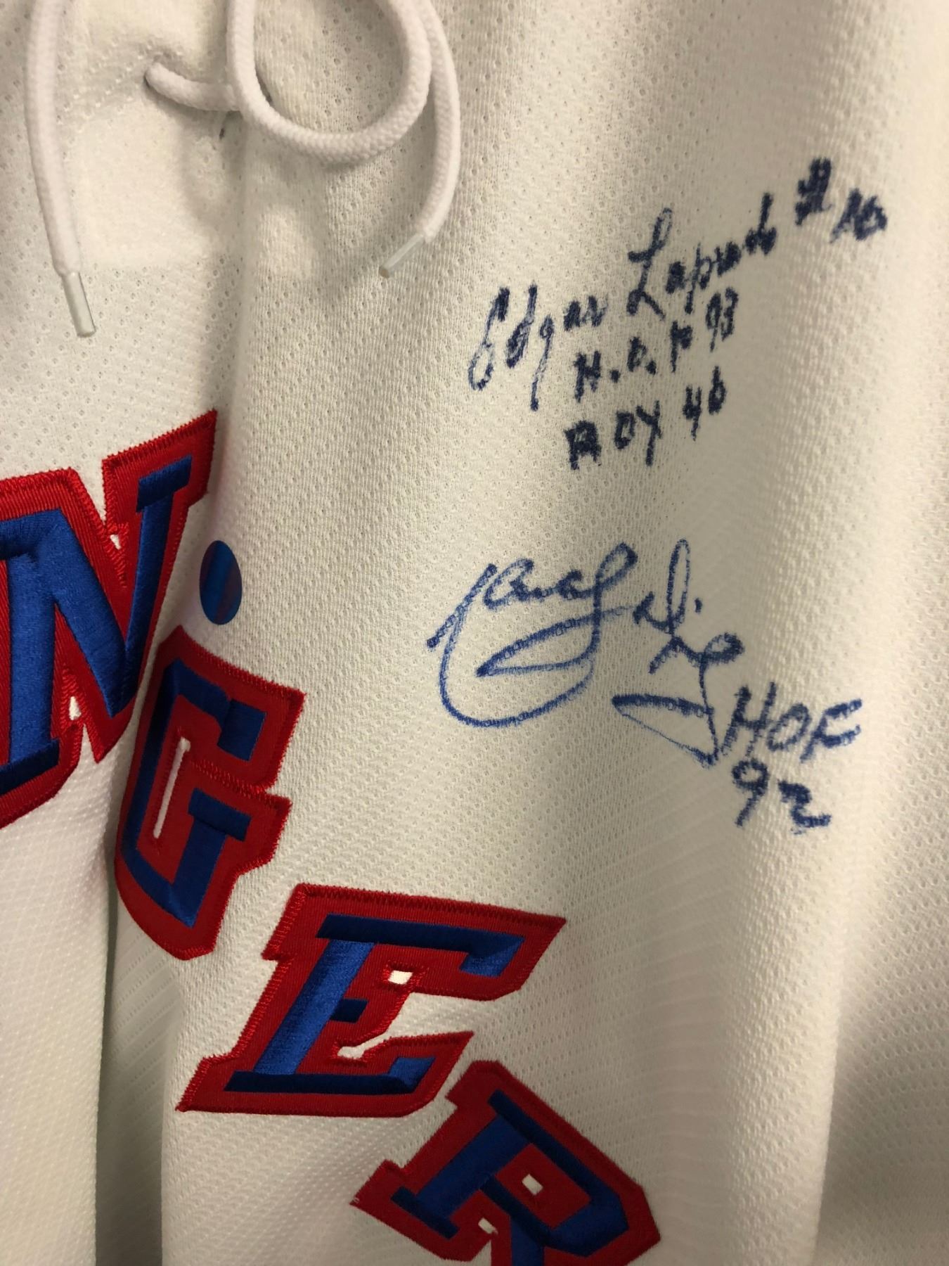 NEW YORK RANGERS AUTOGRAPHED JERSEY (MARCEL DIONNE/ EDGAR LAPRADE ...