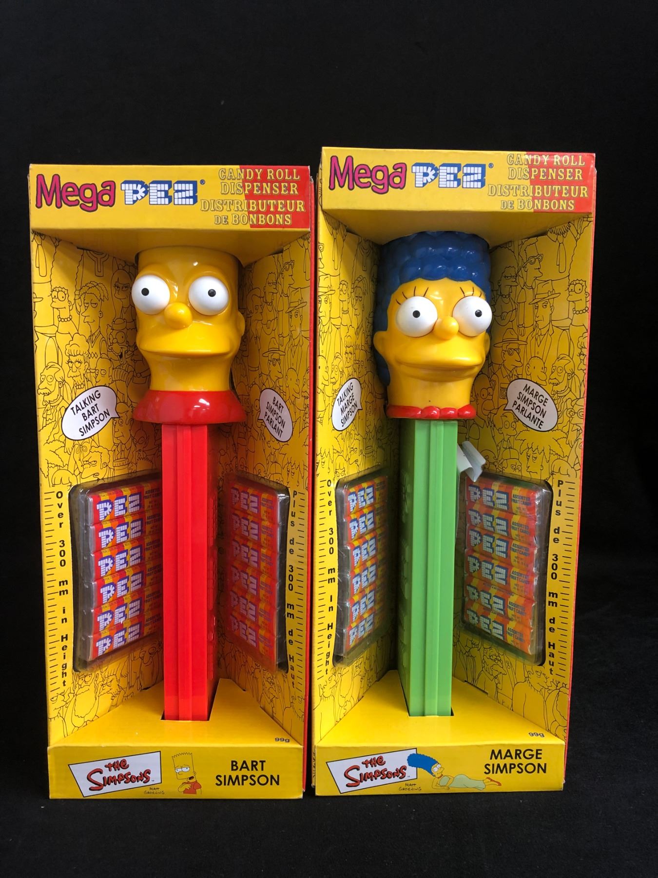 MEGA PEZ CANDY ROLL DISPENSER LOT (MARGE/ BART SIMPSON)