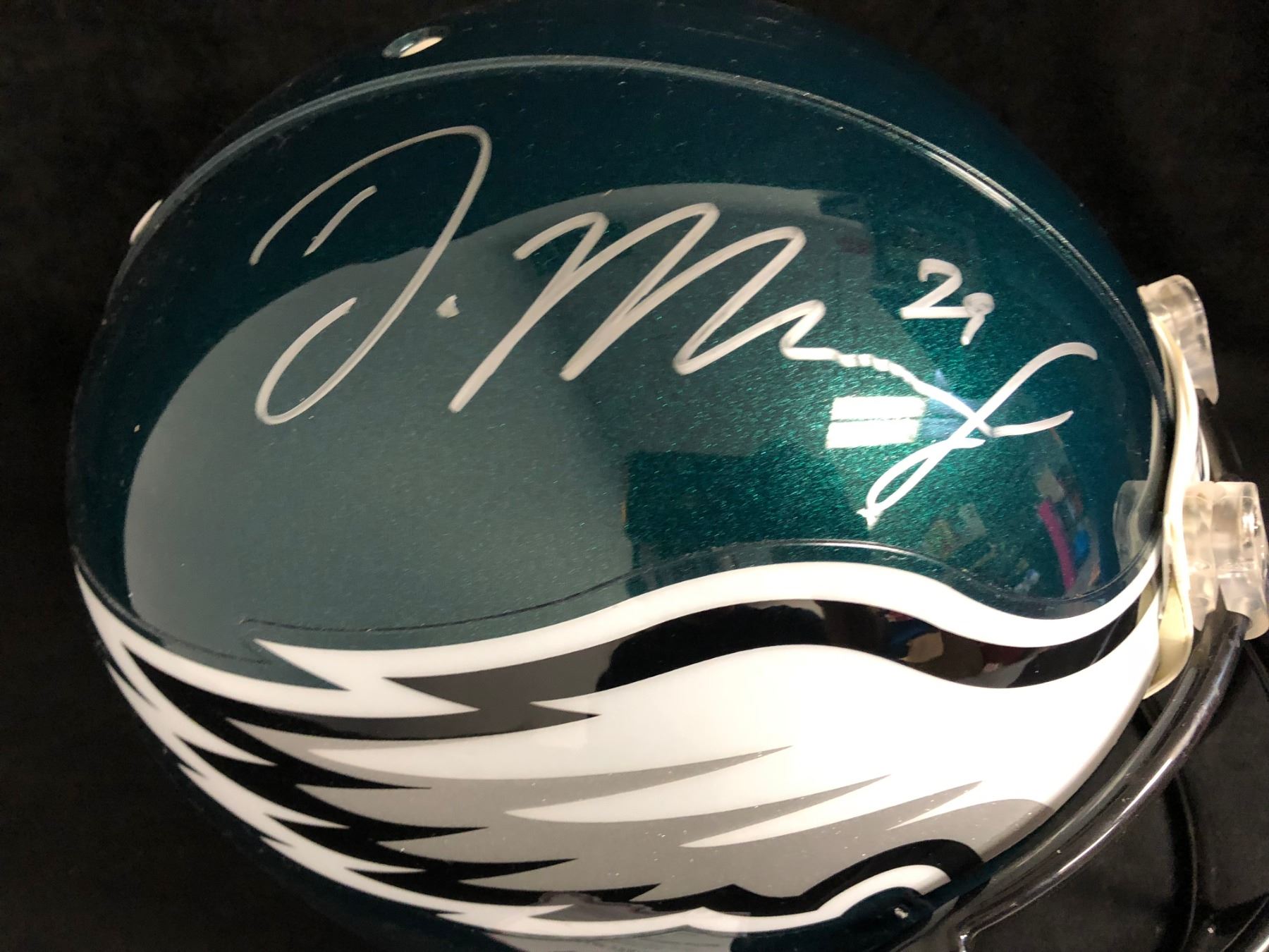 LESEAN McCOY SIGNED EAGLES HELMET W/ COA